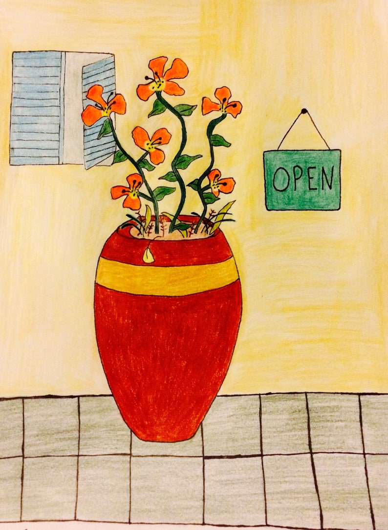 Original Drawing "entrance" - Etsy