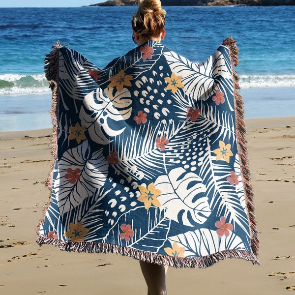 Hawaiian Print Throw Blanket - Etsy