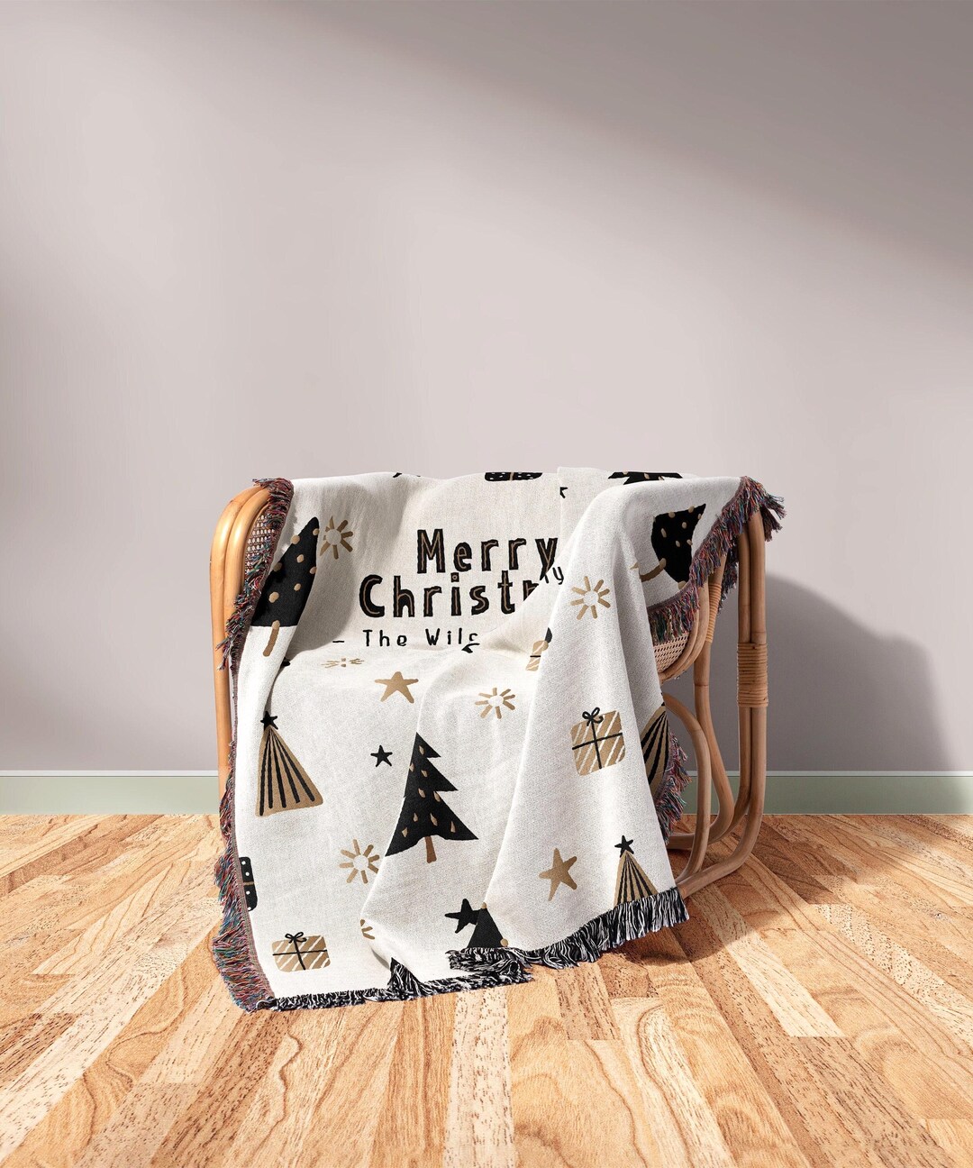 Customizable Scandinavian Christmas Throw Blanket - Cozy Holiday Decor ...