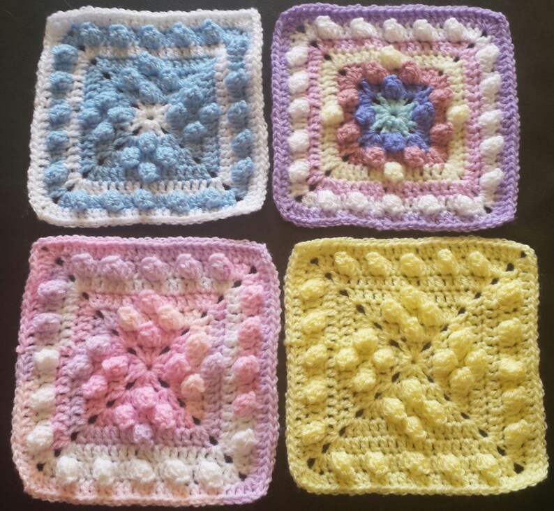 Bobble Granny Square Pattern 3 - Etsy