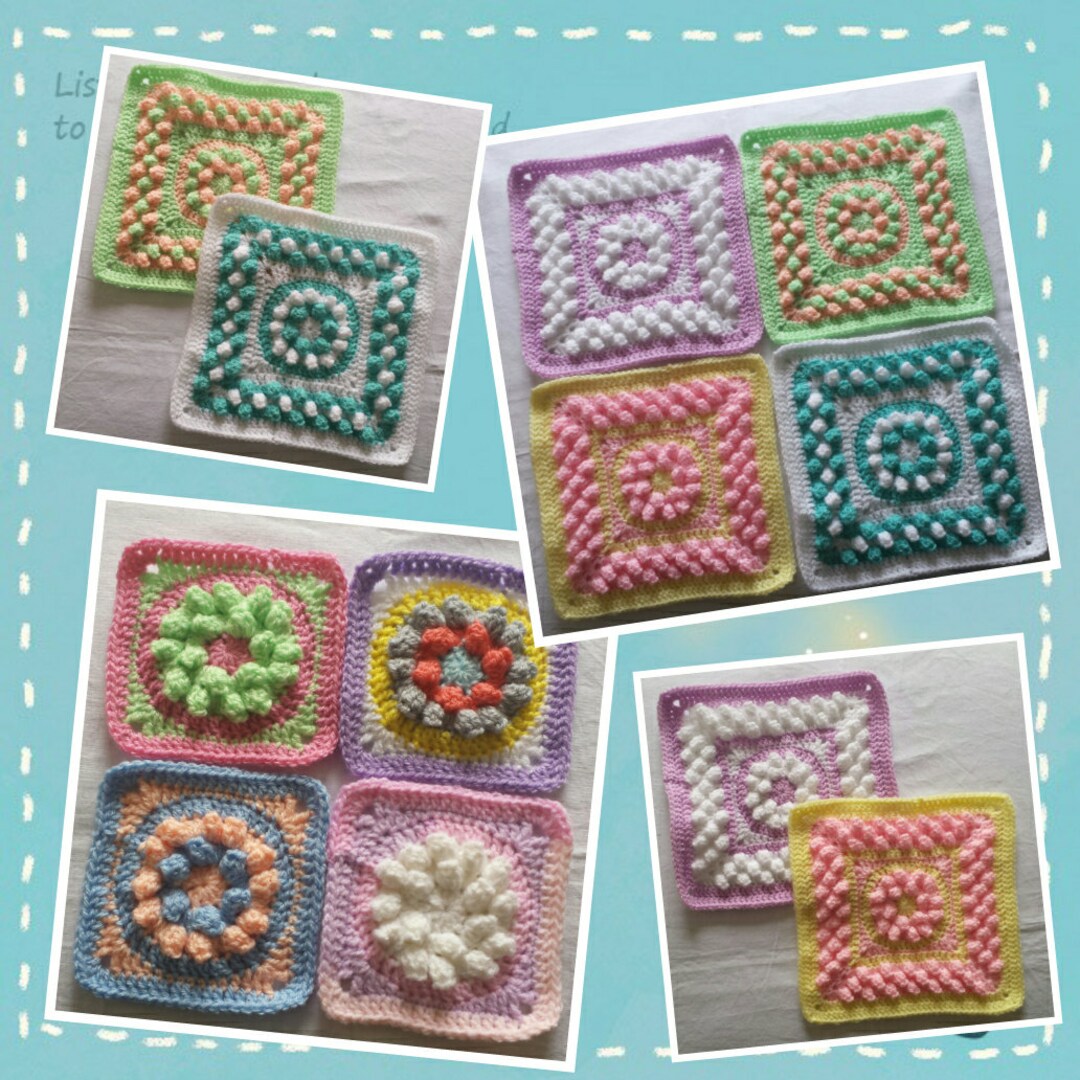 Bobble Granny Square Pattern 2 - Etsy