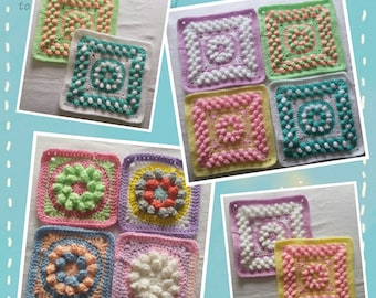 Bobble Granny Square Pattern 1 - Etsy UK