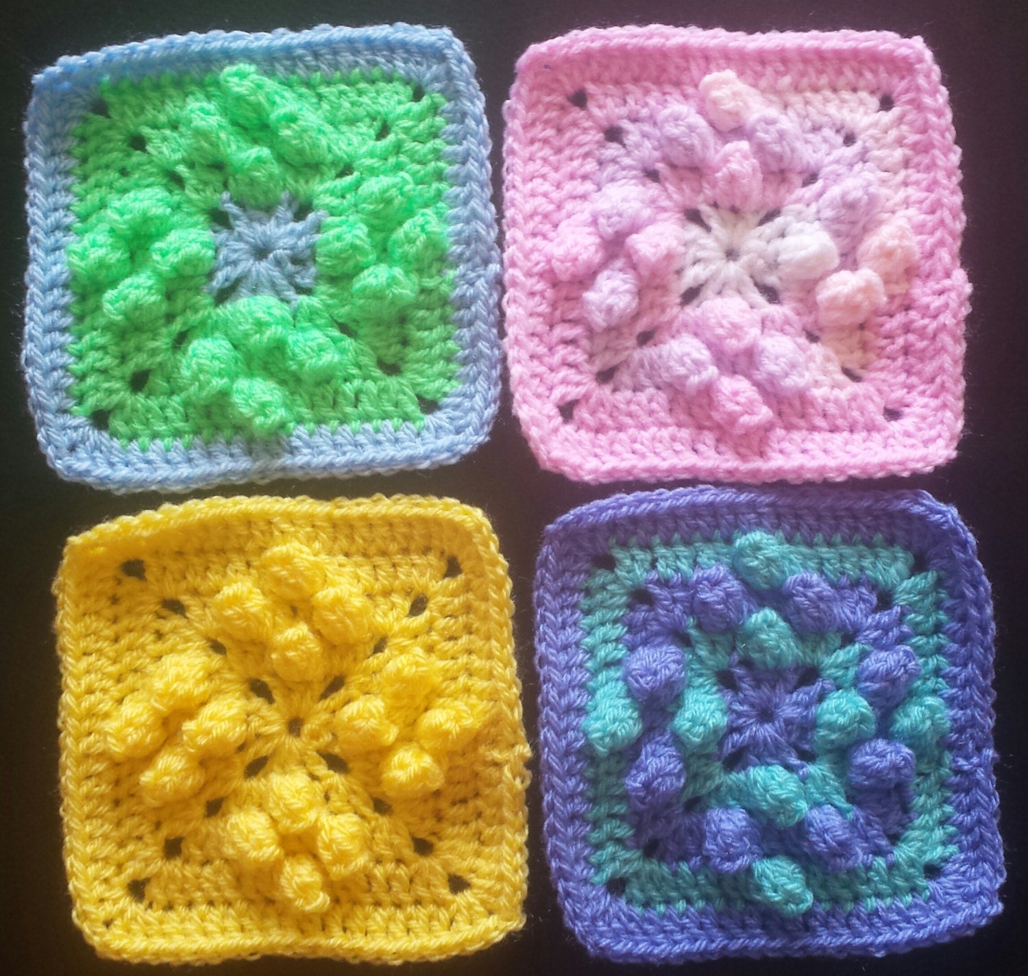 Bobble Granny Square Pattern 3 - Etsy