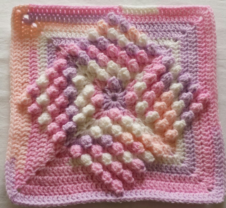 Bobble Granny Square Pattern 1 - Etsy UK
