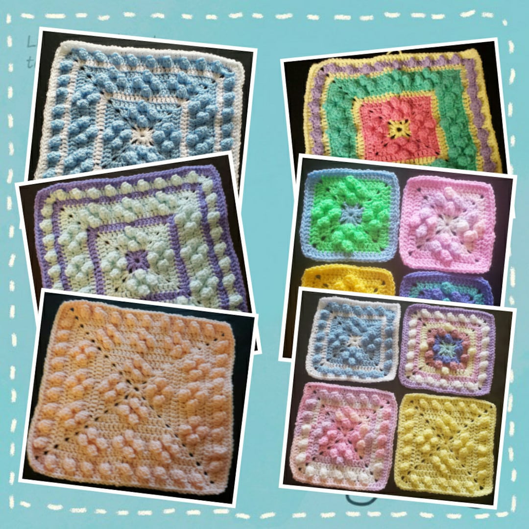 Bobble Granny Square Pattern 3 - Etsy