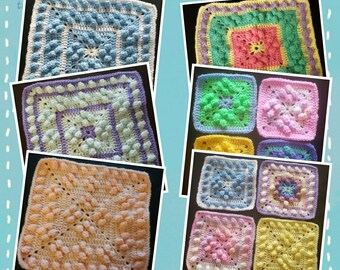 Bobble Granny Square Pattern 1 - Etsy UK
