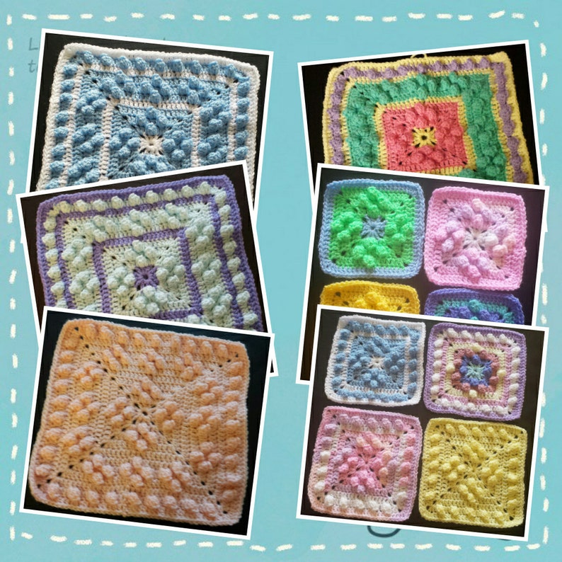 Bobble Granny Square Pattern 3 - Etsy