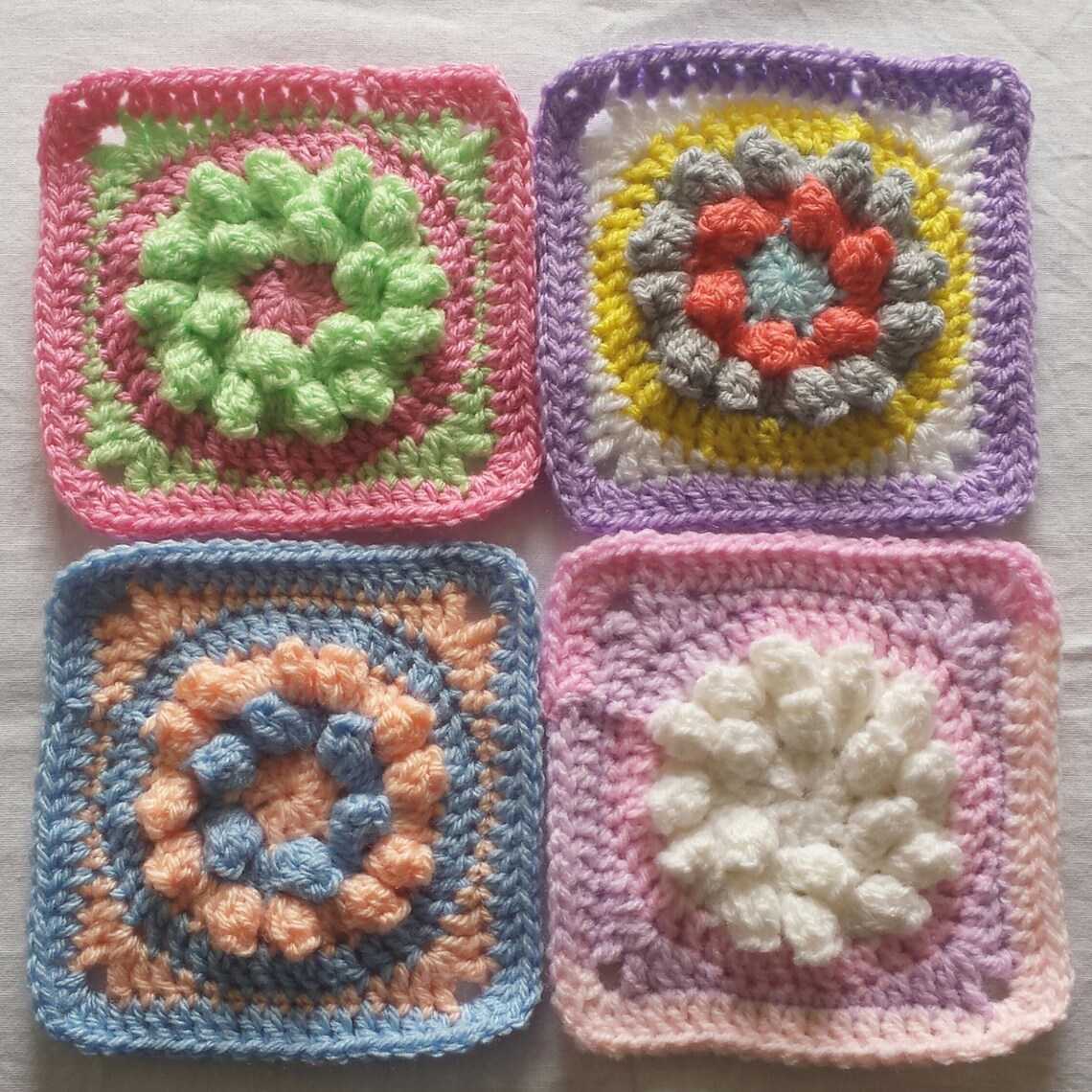 Bobble Granny Square Pattern 2 - Etsy