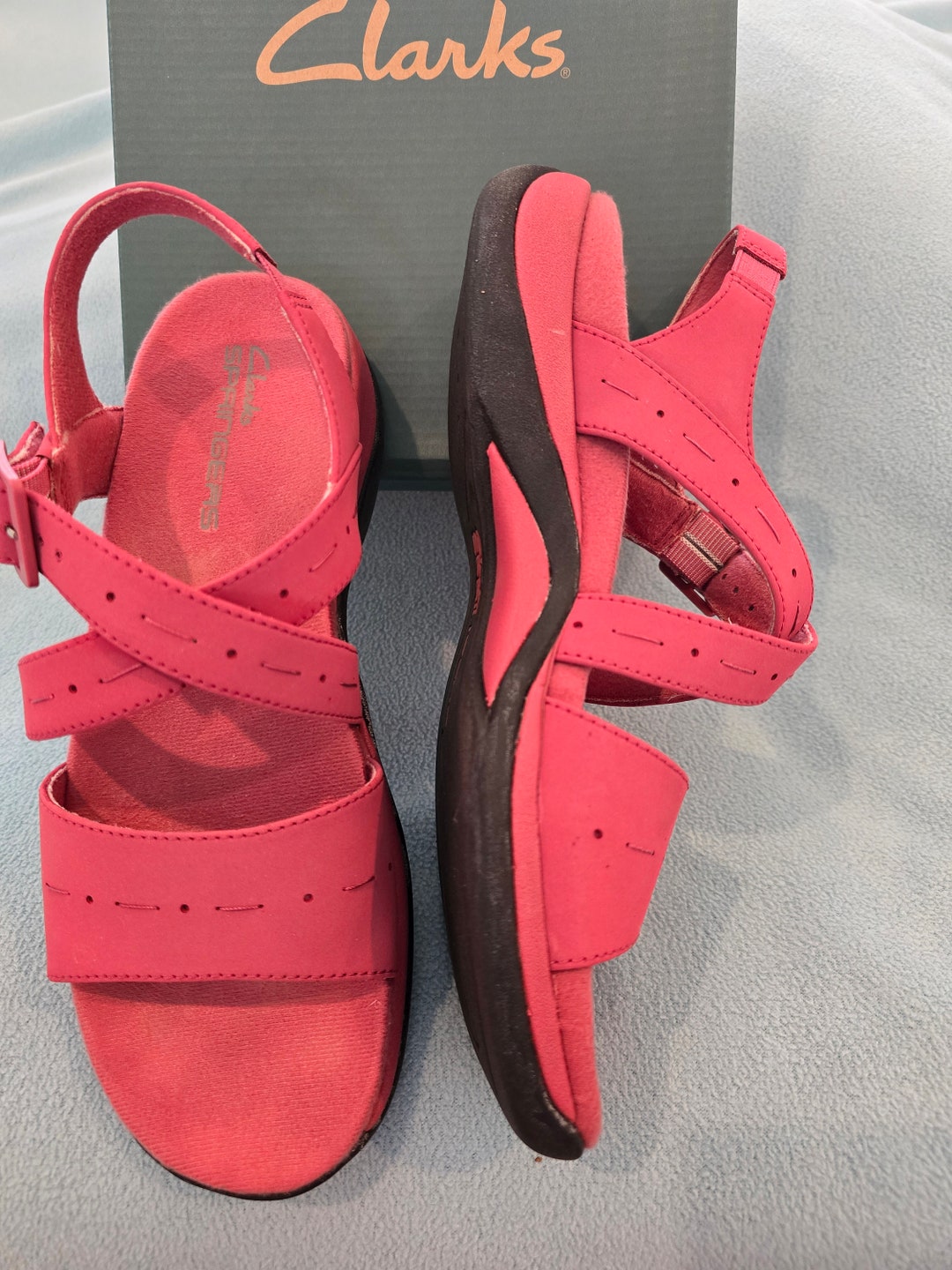 Vintage Shoe Women Clark's Strappy Ankle Strap Springers Sunlauren ...