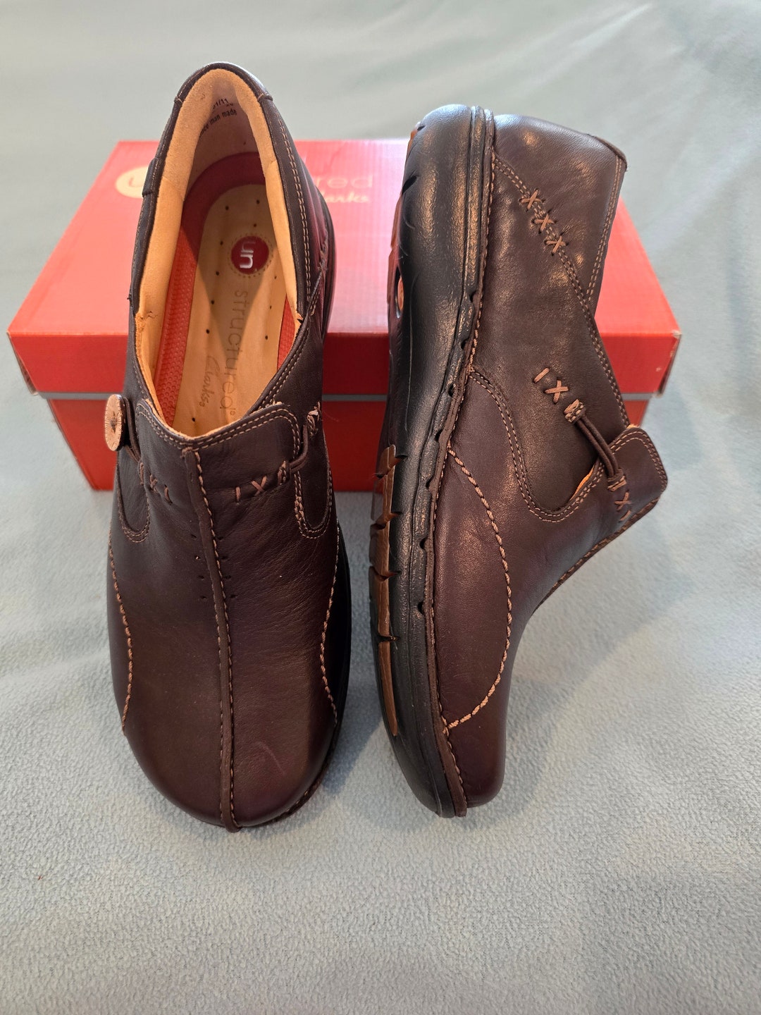 Vintage Shoe Women Clark's Unstructured Brown Loafer Walking Shoe NEW ...