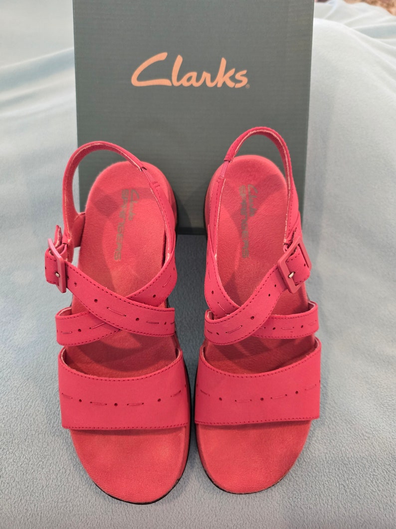 Vintage Clark's Sunlauren Raspberry Sandals: Ankle Strap Springers US 7 ...