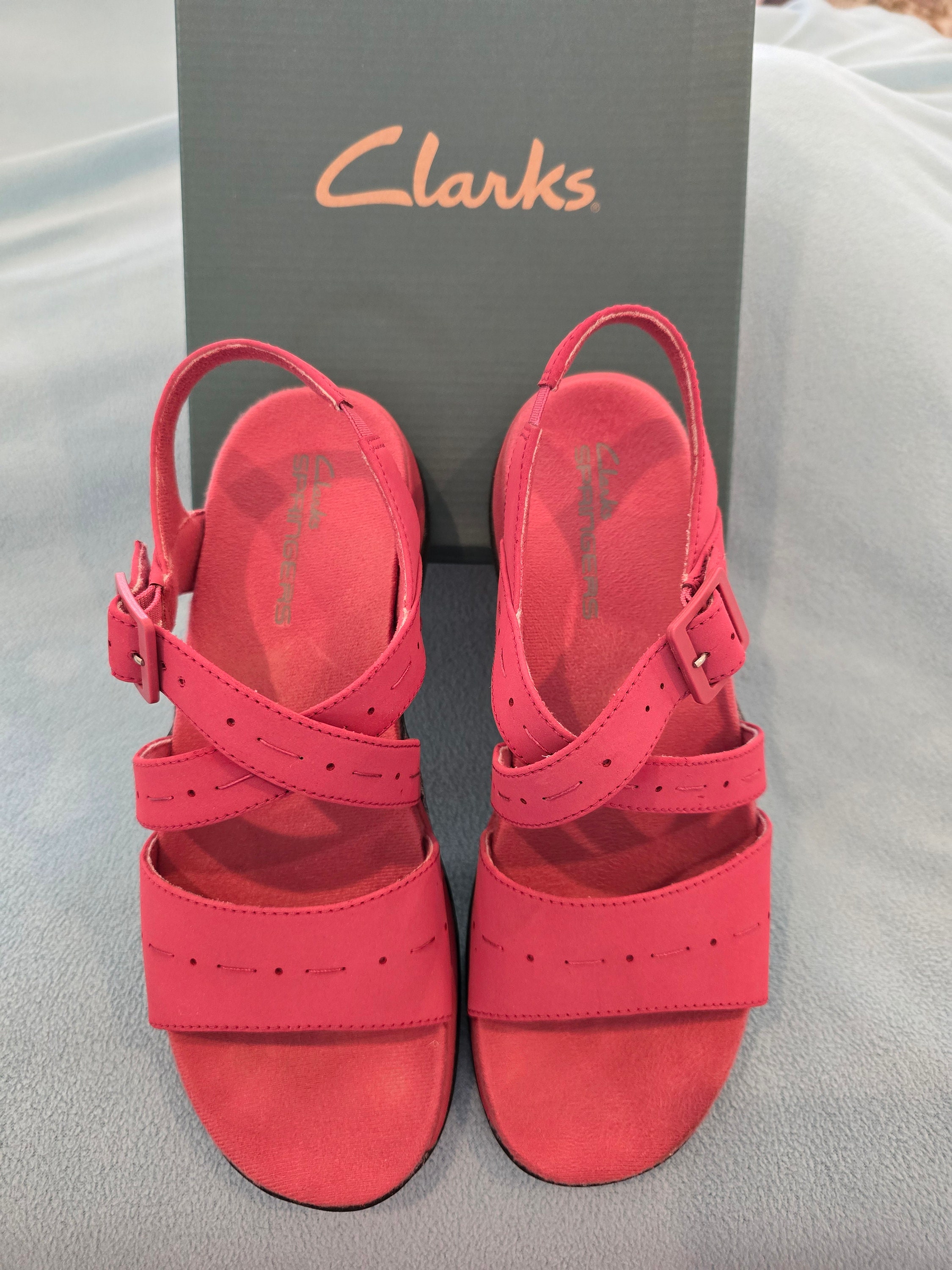 Vintage Clark's Sunlauren Raspberry Sandals: Ankle Strap Springers US 7 ...