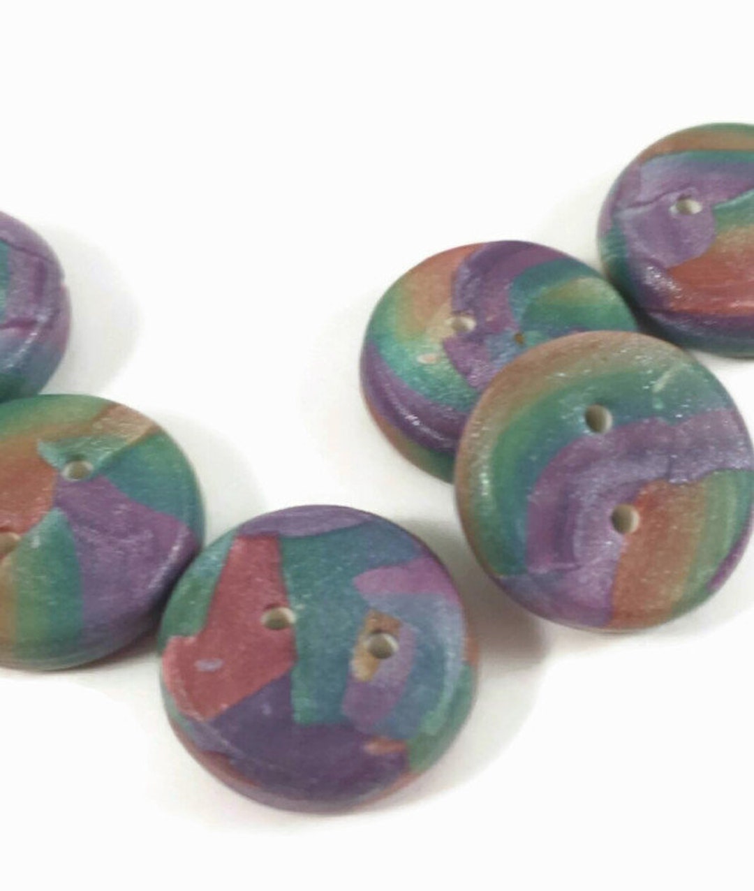 Purple Buttons, Set of 6, 15 Mm Button, Blue Buttons, Abstract Design ...