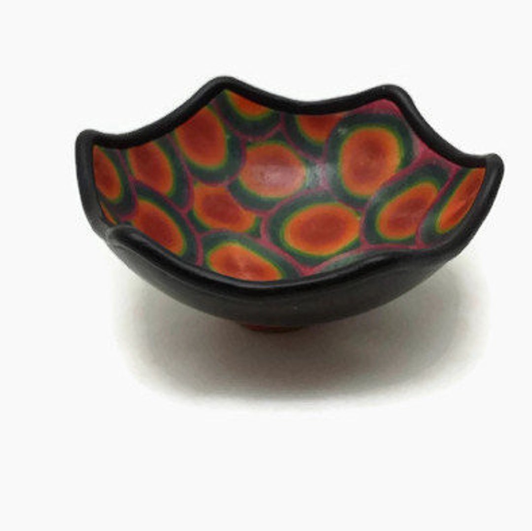 Mini tazón multicolor, 3" de ancho x 1.5" de alto, plato de anillo ...