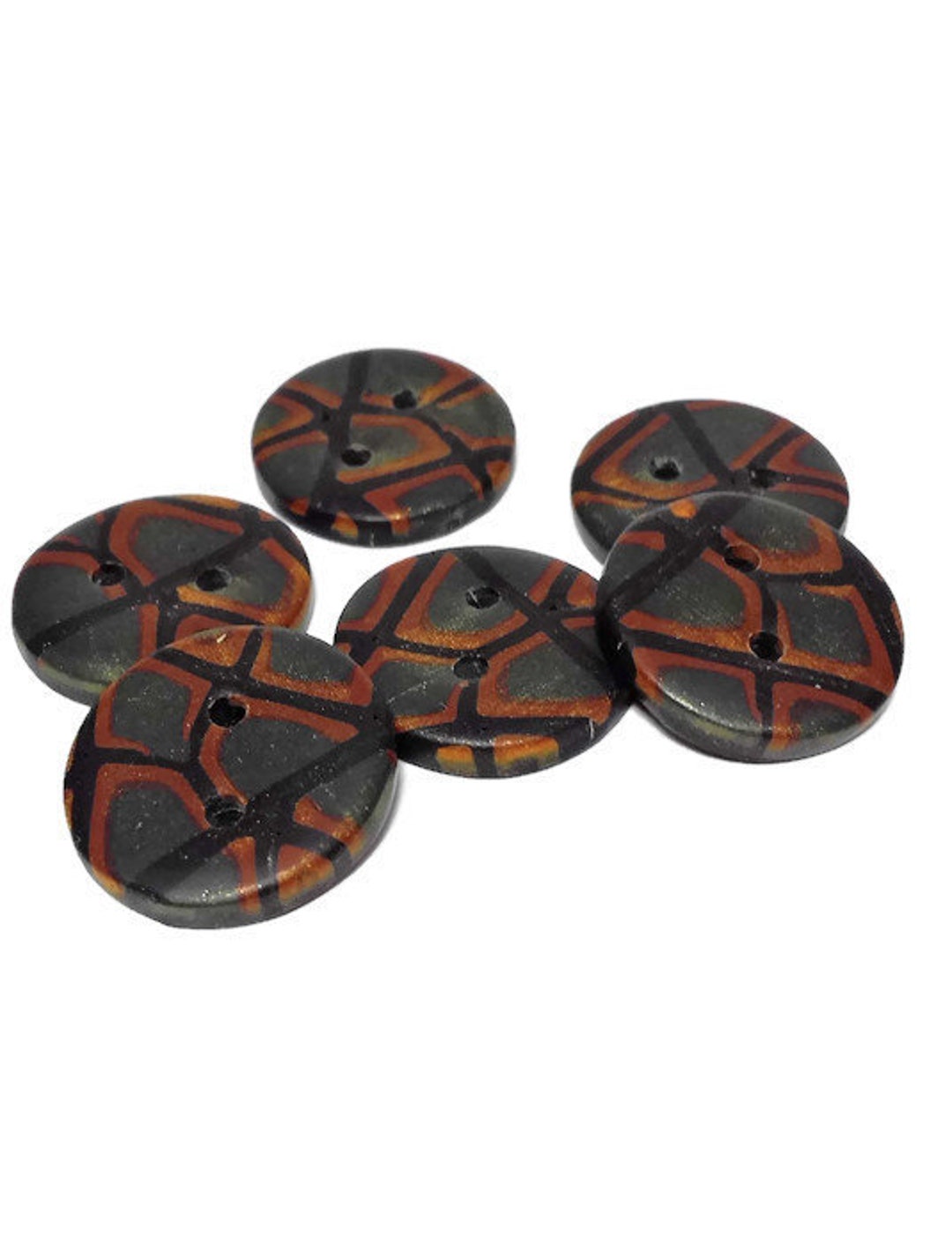 Camouflage Buttons, Set of 6, 20mm X 3mm, Olive Green, Gold and Black ...