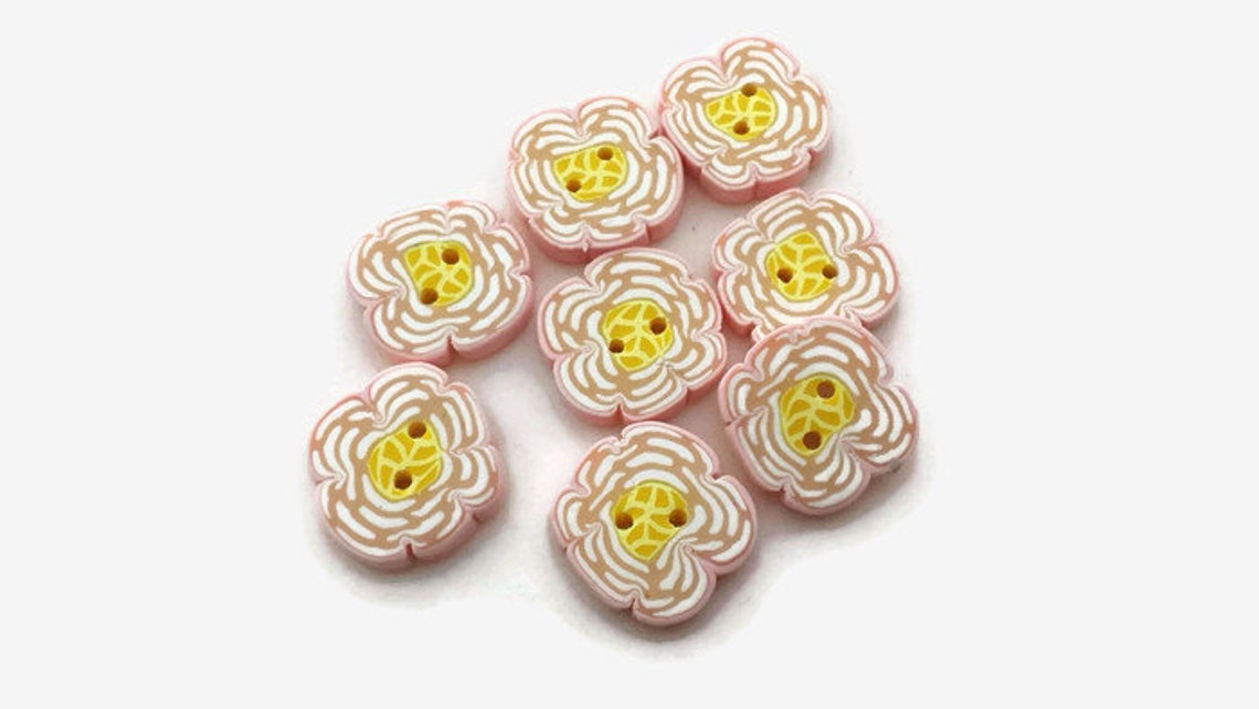 Botones rosa rosa rosa botones de 16 mm conjunto de 8 | Etsy