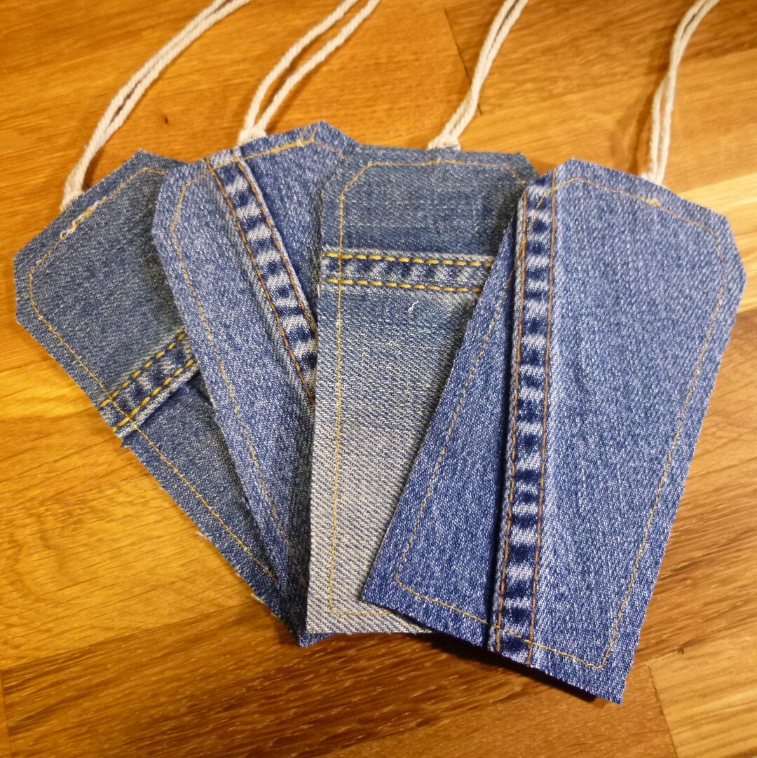 Upcycled Denim Jeans Gift Tags Set of 4 - Etsy