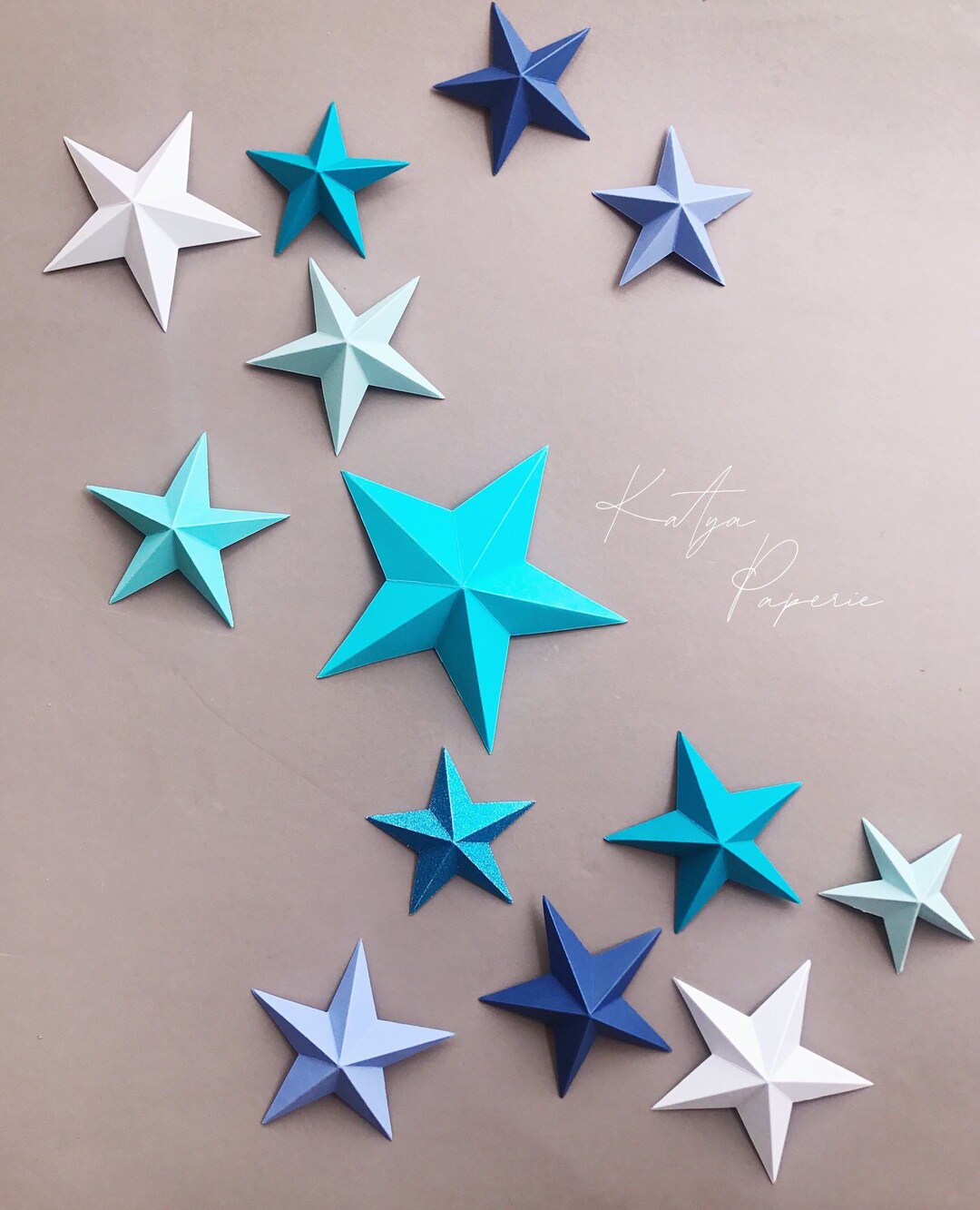 3D Wall Paper Stars. Handmade in USA. Baby Boy Shower - Etsy