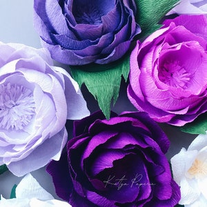 Purple Nursery Wall Flowers Girl Room Paper Flowers Over the - Etsy