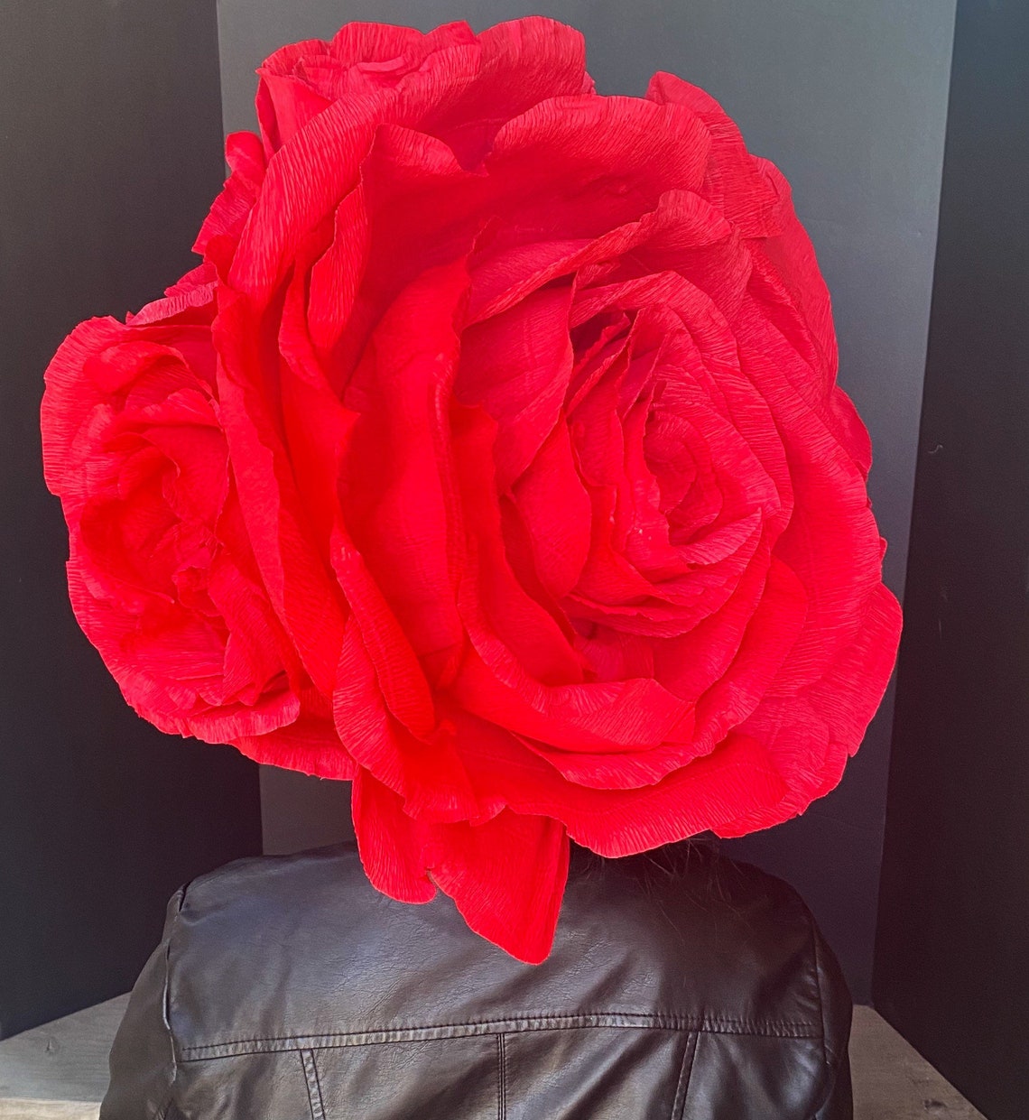 Giant Paper Roses Headpiece. Huge Paper Flower Hairpiece. - Etsy
