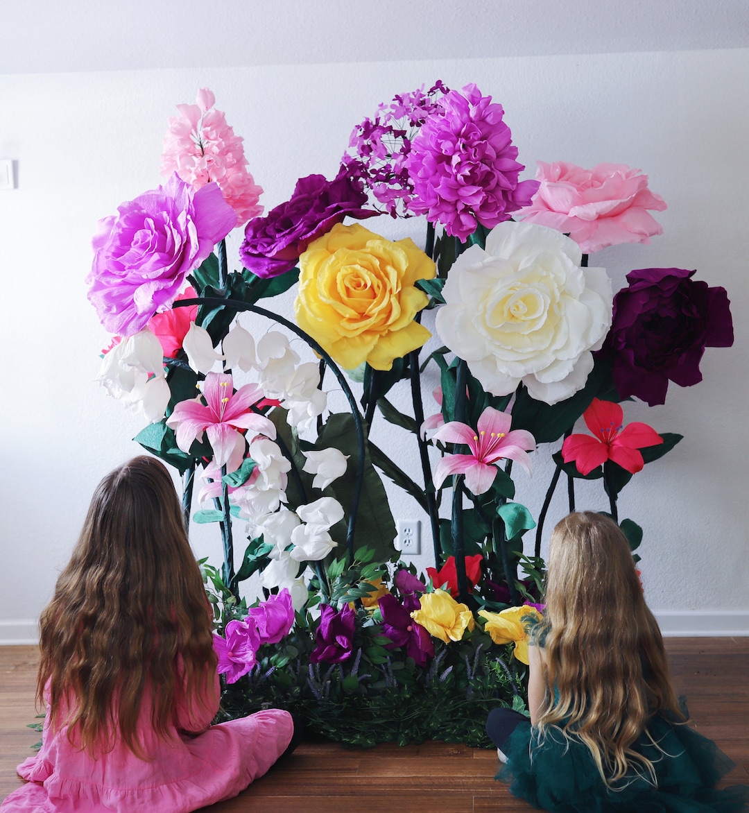 Giant Free Standing Paper Flower Display With Crepe Paper Roses ...