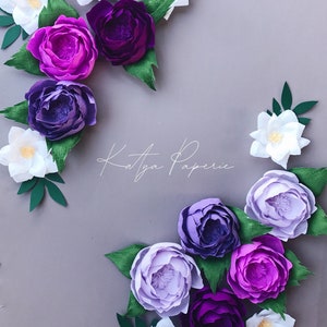 Purple Nursery Wall Flowers Girl Room Paper Flowers Over the - Etsy