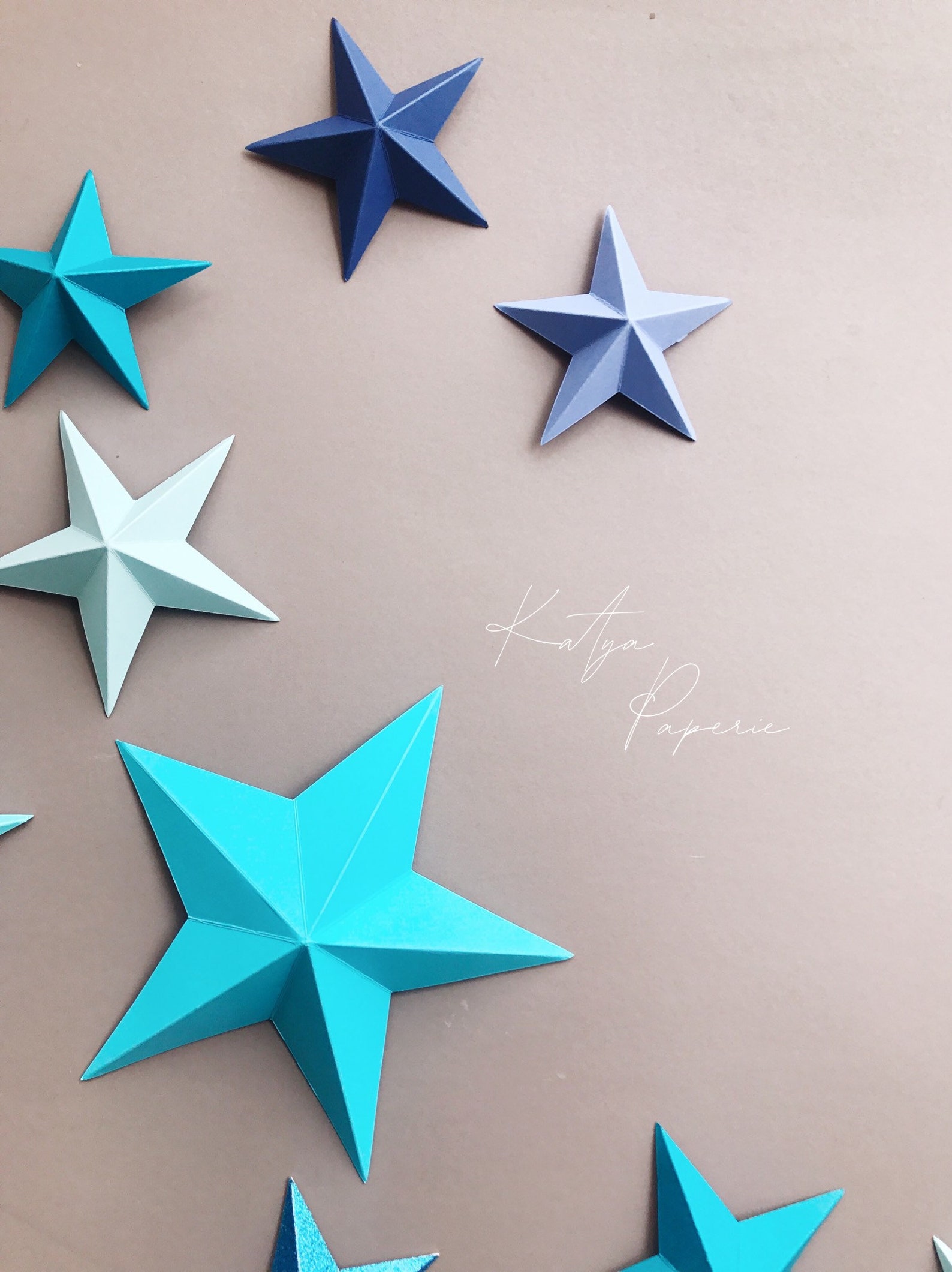 3D Wall Paper Stars. Handmade in USA. Baby Boy Shower | Etsy