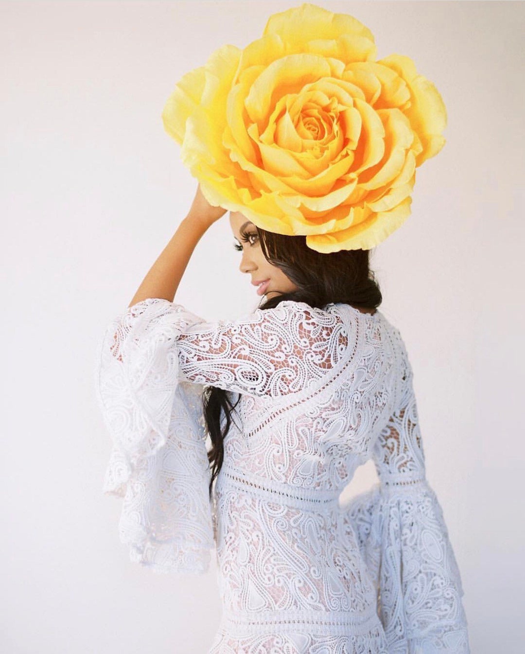 Giant Paper Flower Headpiece. Oversized Rose Hair Clip. Garden Party ...