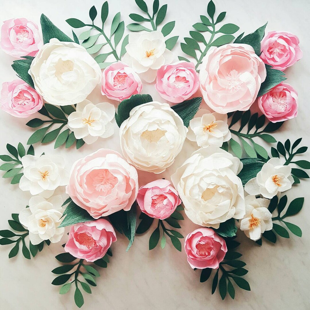 Paper Flower Wall Display. Girl Nursery Wall Decor. Garden Party Photo ...
