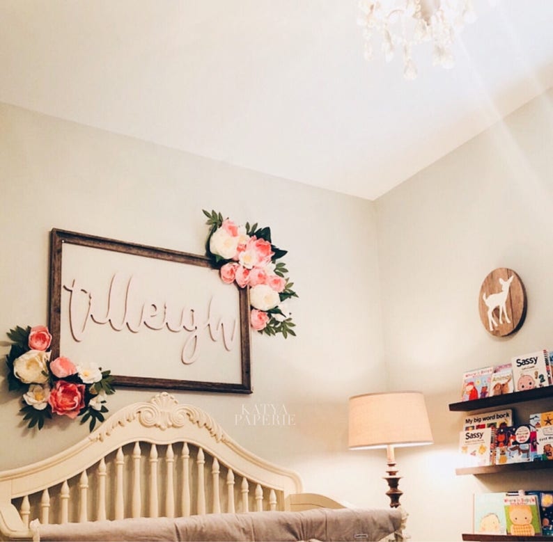 Paper Flower Wall Display. Girl Nursery Wall Decor. Garden | Etsy