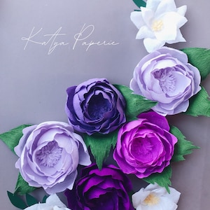 Purple Nursery Wall Flowers Girl Room Paper Flowers Over the - Etsy