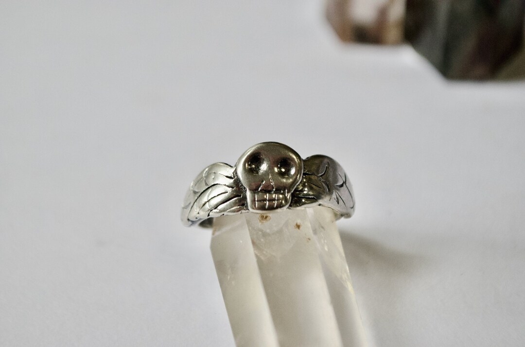 Winged Death’s Head Ring - Etsy