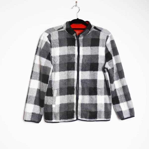 Checkered Fleece Jacket - Etsy