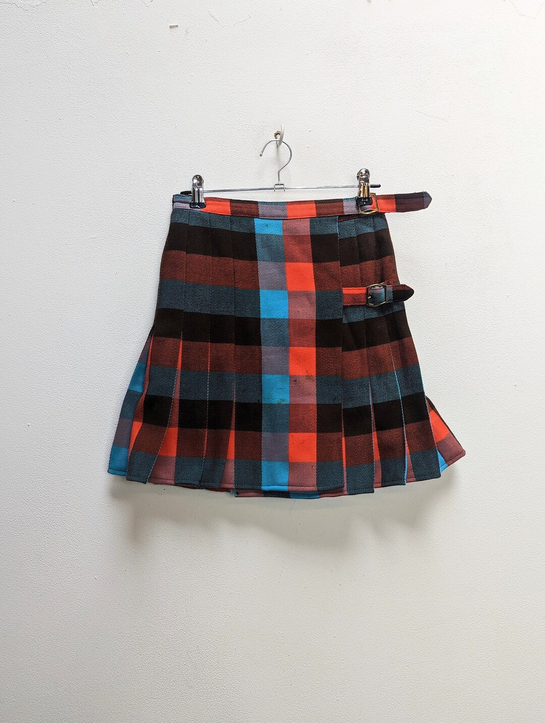 Blue Check Mini Skirt Vintage Mini Skirt Checkered Skirt Red Check ...