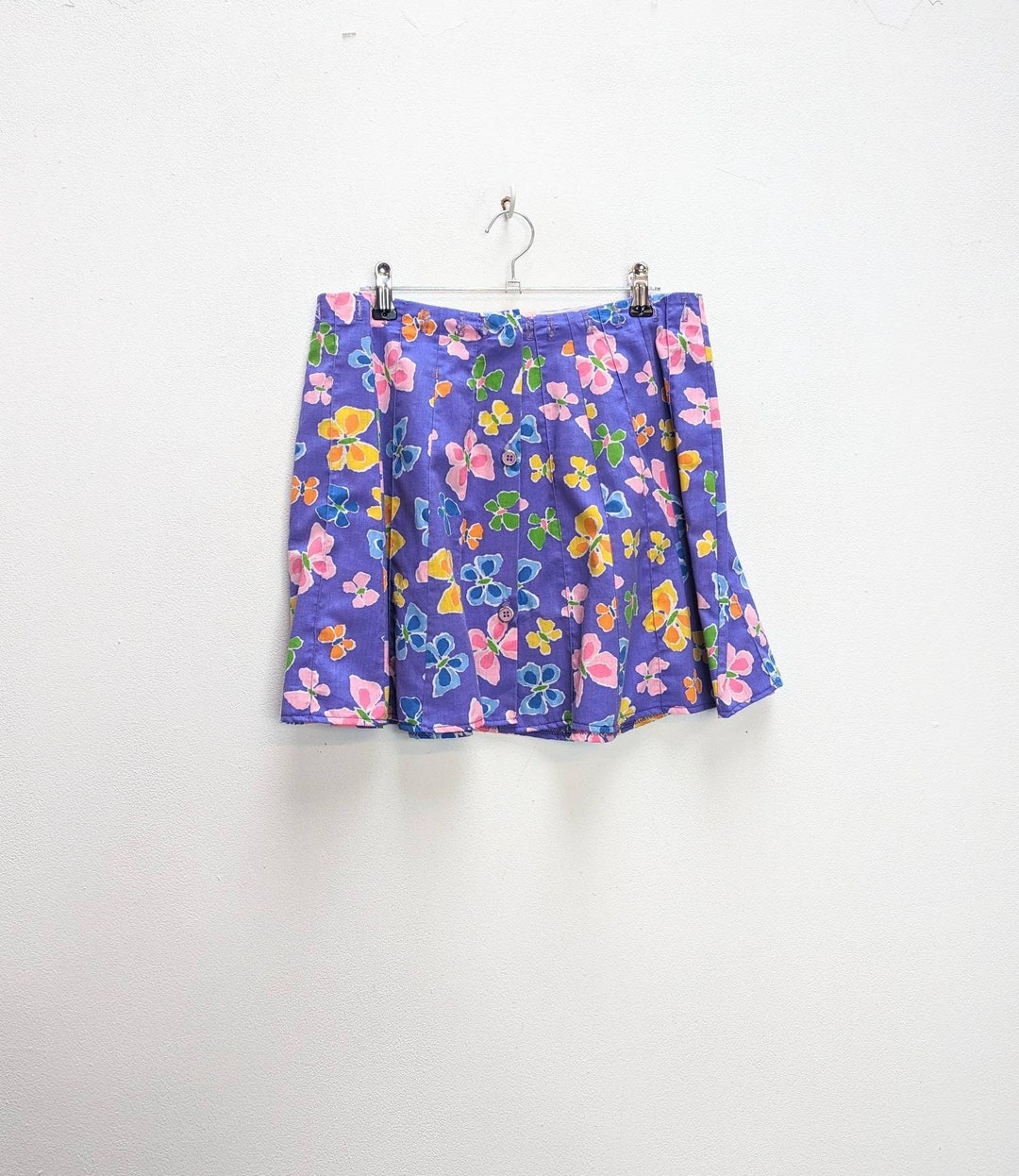 Butterfly Mini-skirt Vintage Skirt Butterfly Patterned Mini-skirt ...