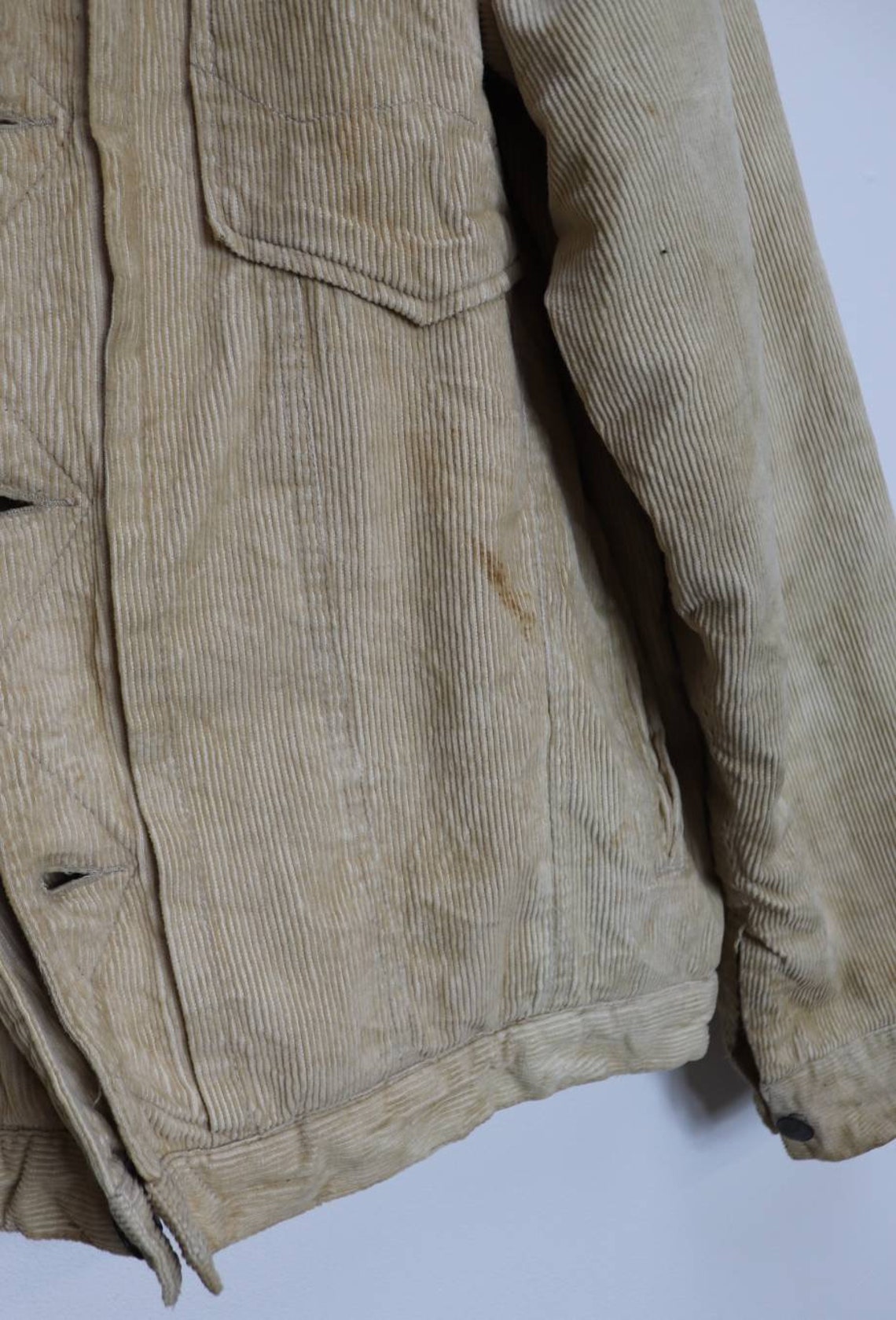 Cream Corduroy Jacket Vintage Cord Jacket Fleece Lined Jacket | Etsy