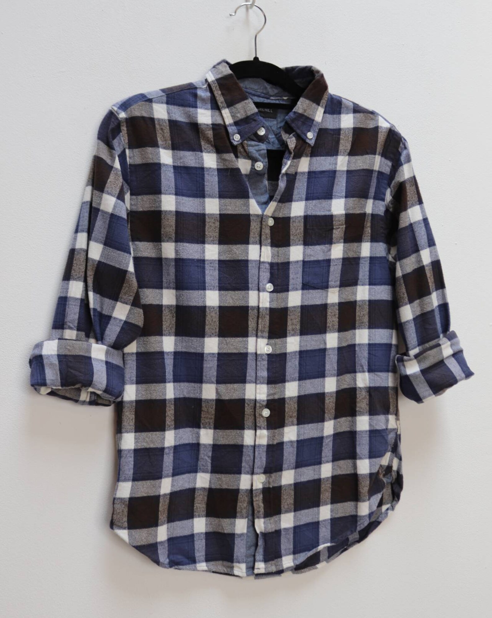 Blue Check Flannel Shirt Vintage Checkered Flannel Button Down - Etsy UK