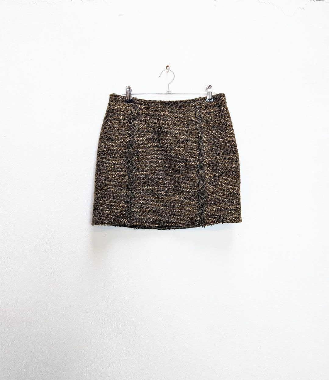 Brown Wool Mini Skirt Vintage Wool Skirt Brown Mini-skirt Small Mini ...