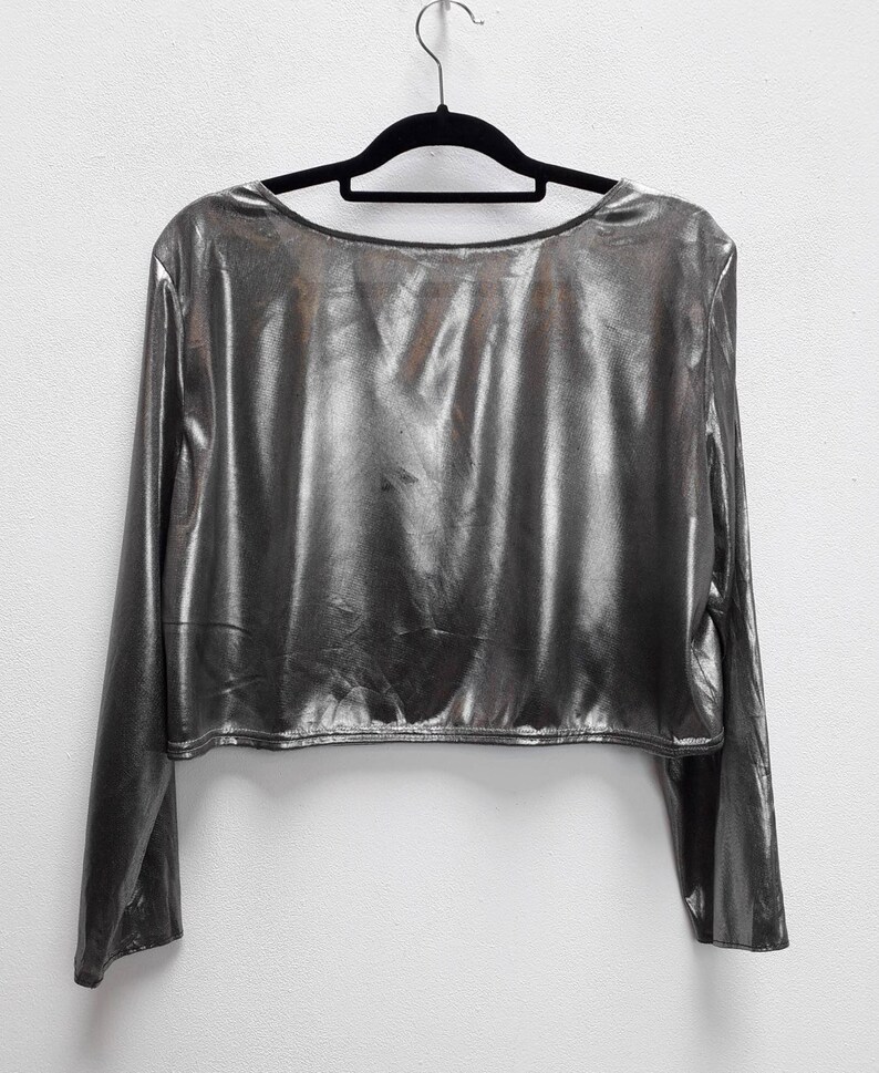 Metallic Crop Top Vintage Silver Crop Top Metallic Silver - Etsy