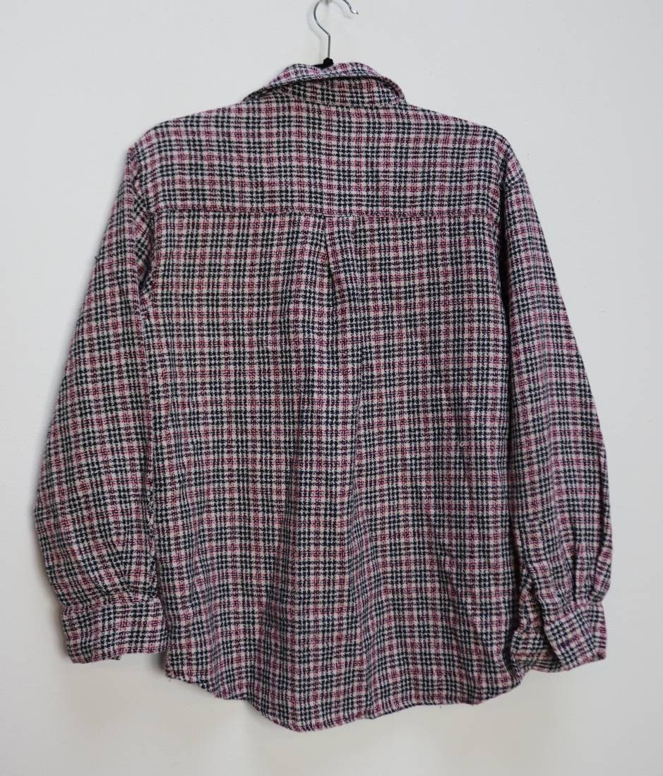 Red Checkered Flannel Shirt Vintage Flannel Button Down Shirt - Etsy