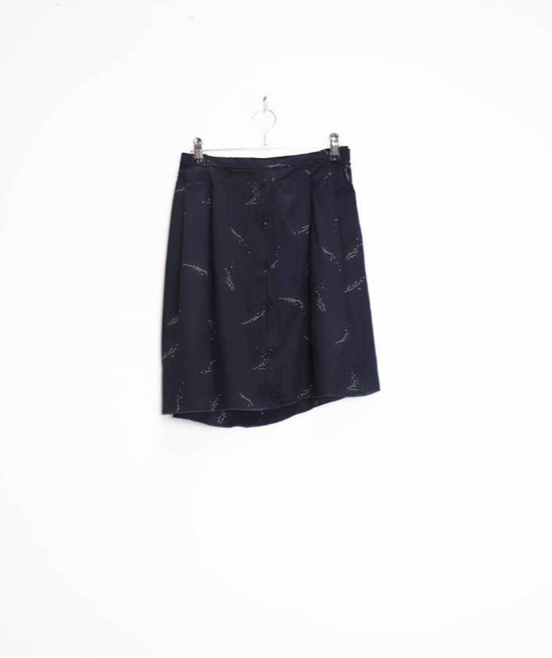 Black Patterned Skirt Vintage Button Down Skirt XL Women's Mini-skirt ...