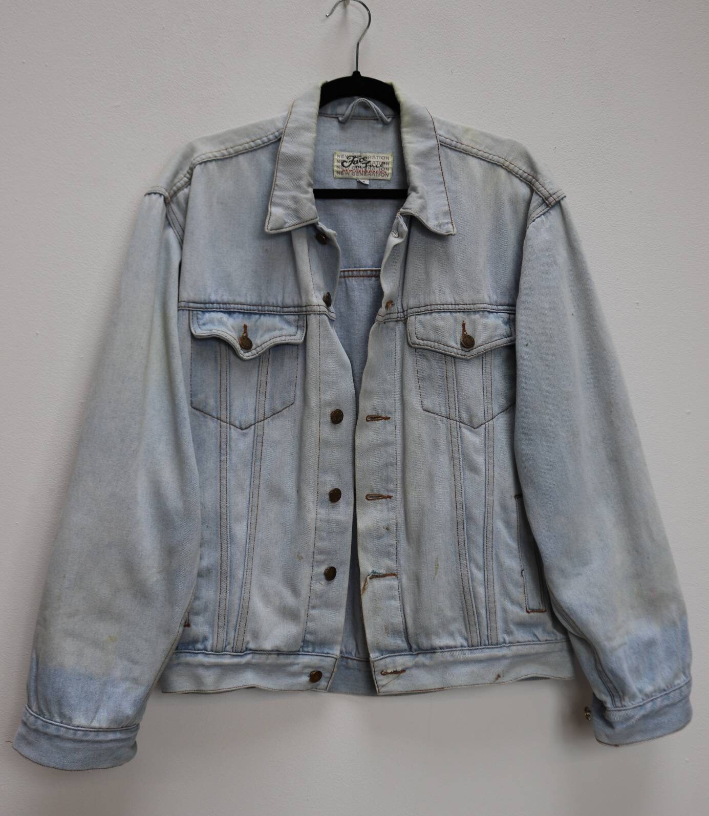Light Blue Denim Jacket Vintage Small Denim Jacket Unisex Denim Jacket ...