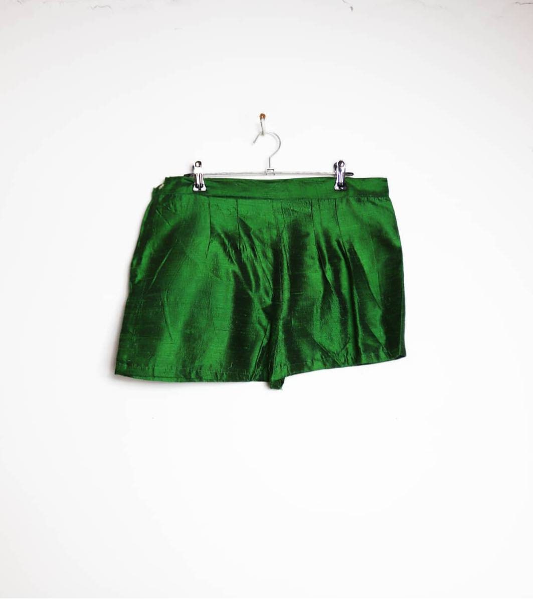 Green Shiny Shorts Vintage Green Shorts Large Shiny Shorts | Etsy