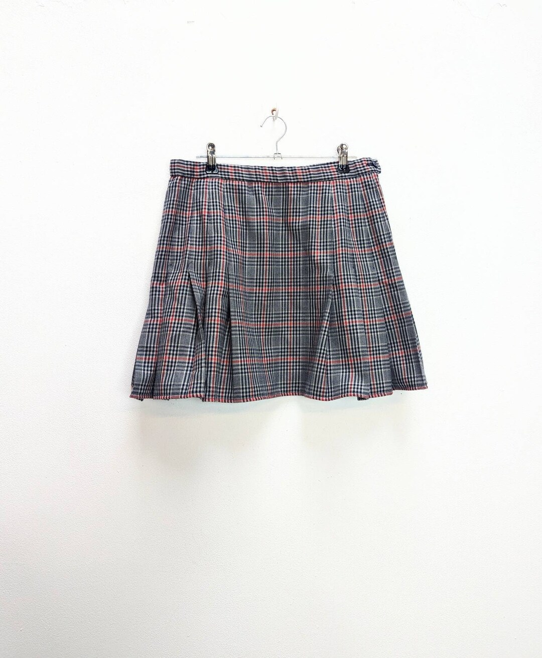 Black Check Mini Skirt Vintage Check Skirt Black Checkered - Etsy