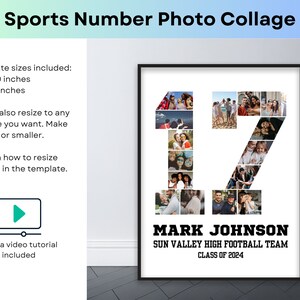 Player Number 17 Sports Photo Collage Graduation Gift Senior Class Grad ...