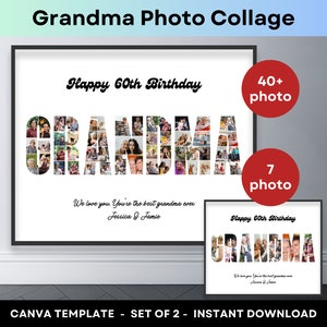 Grandma Photo Collage Personalized Grandmother Gift Grammy Birthday ...