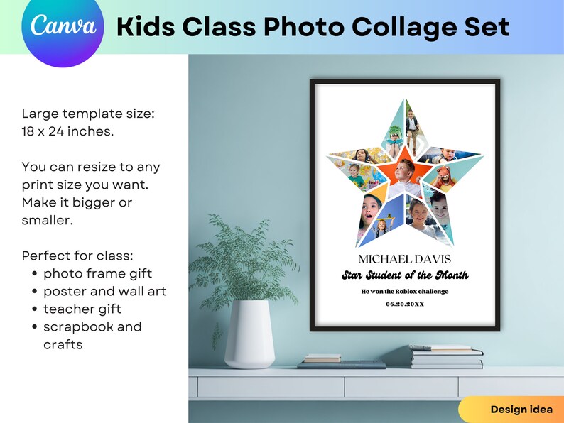 School Class Photo Collage Canva Template Teacher Appreciation - Etsy