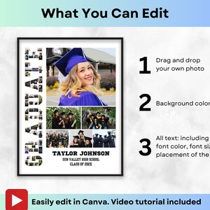 Graduation Photo Collage Senior Night Gift Graduate Son Daughter ...