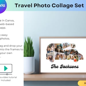 Travel Photo Collage Editable Canva Template Family Trip Personalized ...