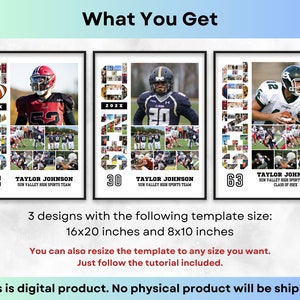 Senior Night Football Poster Sports Photo Collage High School Award ...
